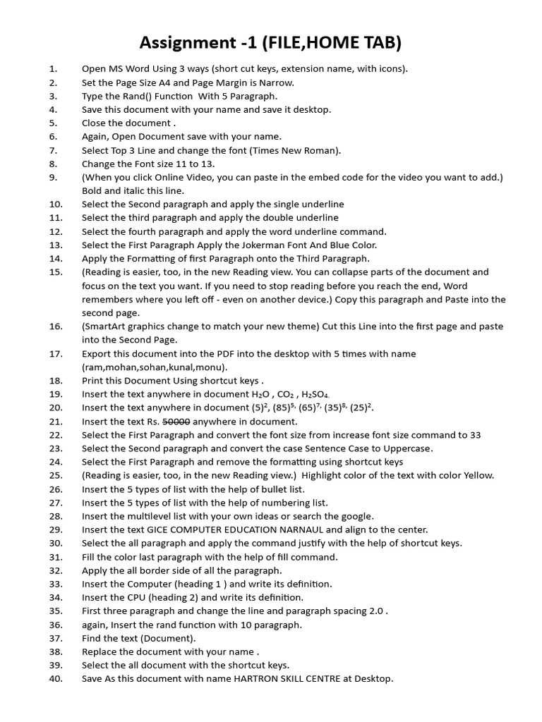 Ms Word Assignment | PDF | Microsoft Word | Page Layout