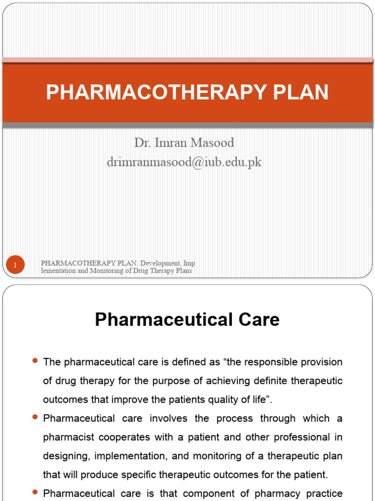 Chapter 8 - A PHARMACOTHERAPY PLAN | PDF | Pharmacy | Pharmacist
