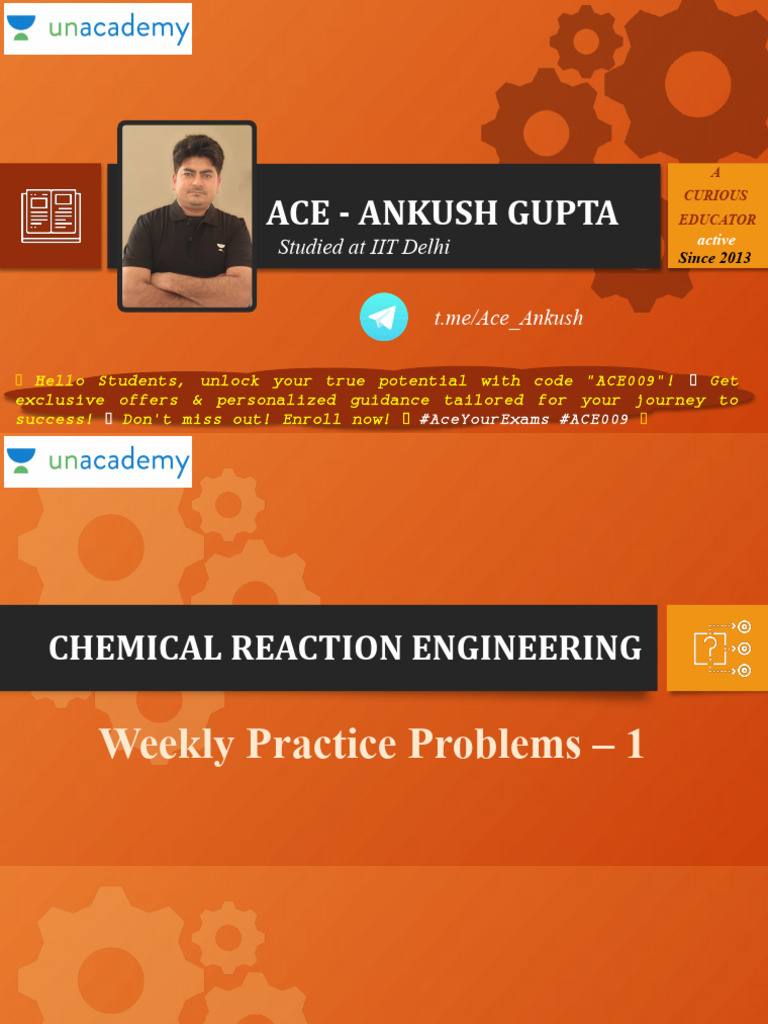 CRE - Basics of Reaction Kinetics - WPP - 1 | Download Free PDF | Mole (Unit) | Reaction Rate