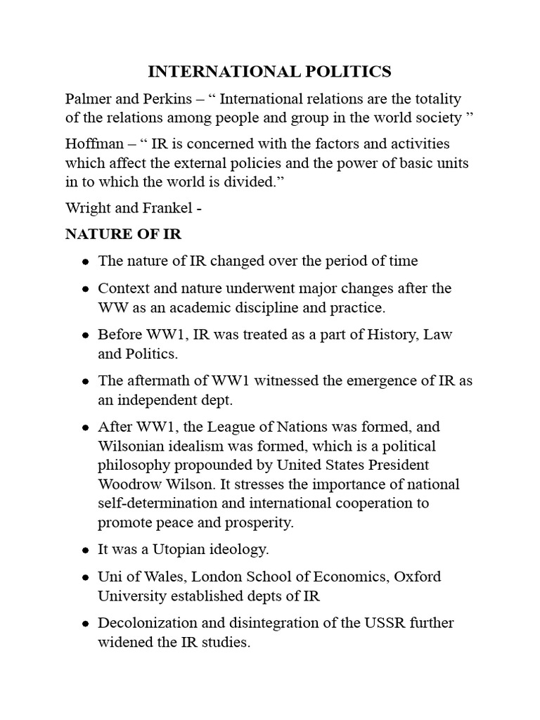 Evolution of International Relations Theory | PDF | Political Science ...
