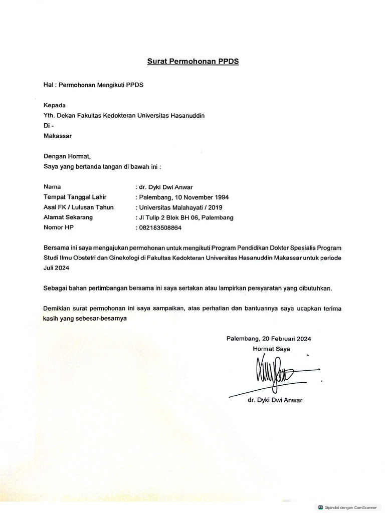 Surat Permohonan Ppds | PDF