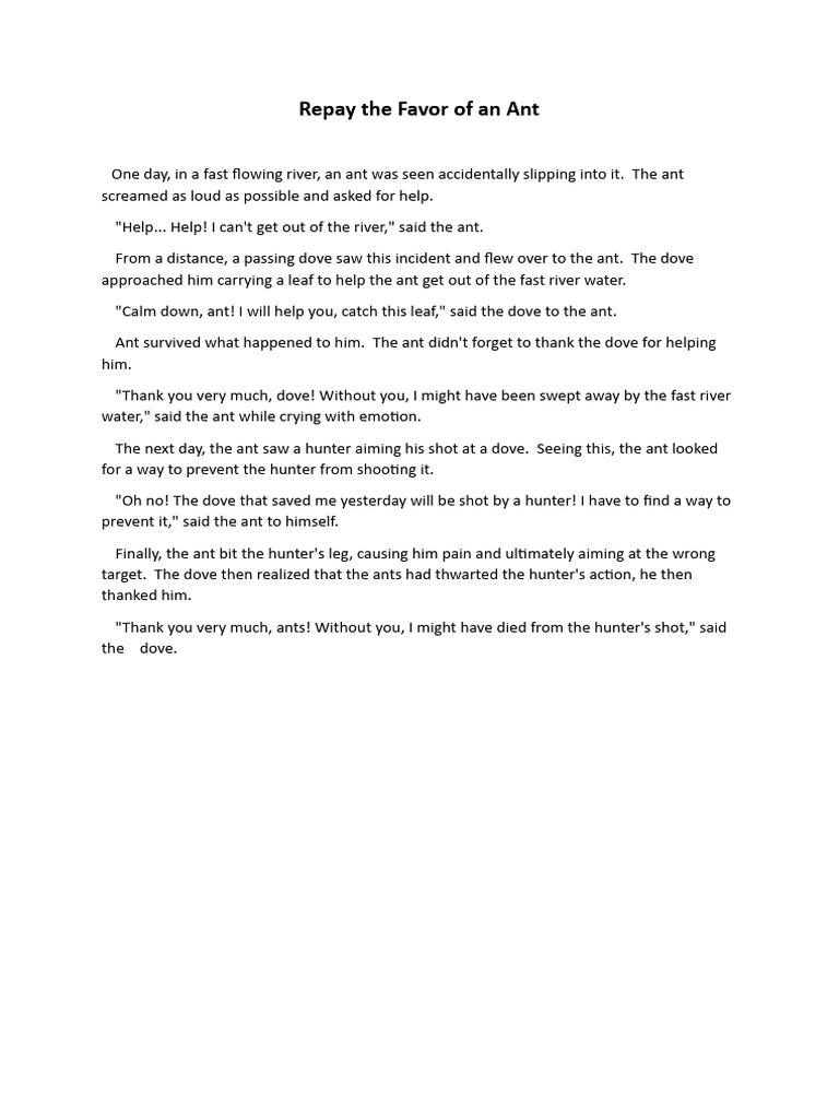 Repay The Favor of An Ant | PDF