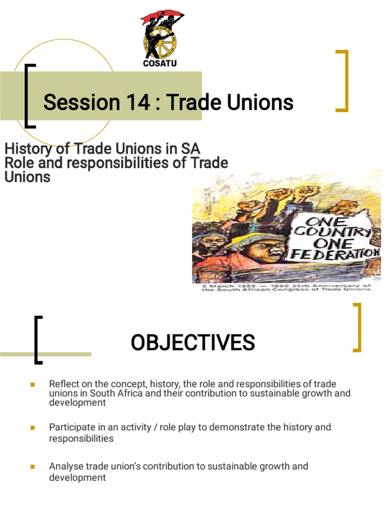 History and Role of SA Trade Unions | PDF | Trade Union | Employment
