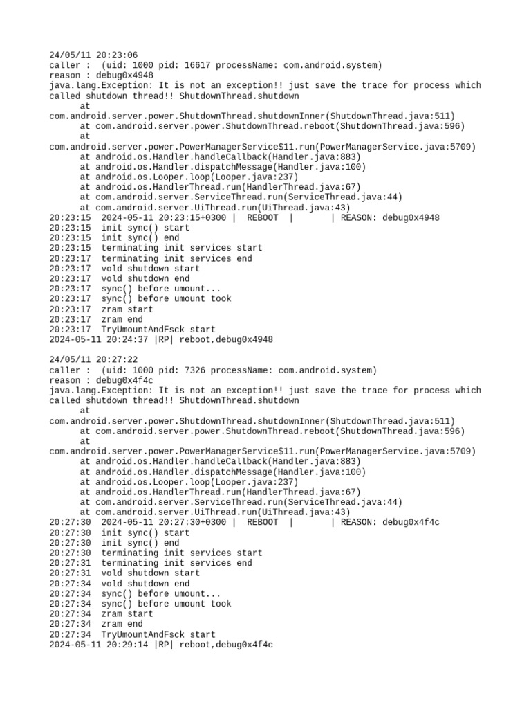 Power Off Reset Reason | PDF | Java (Programming Language) | Concurrency (Computer Science)