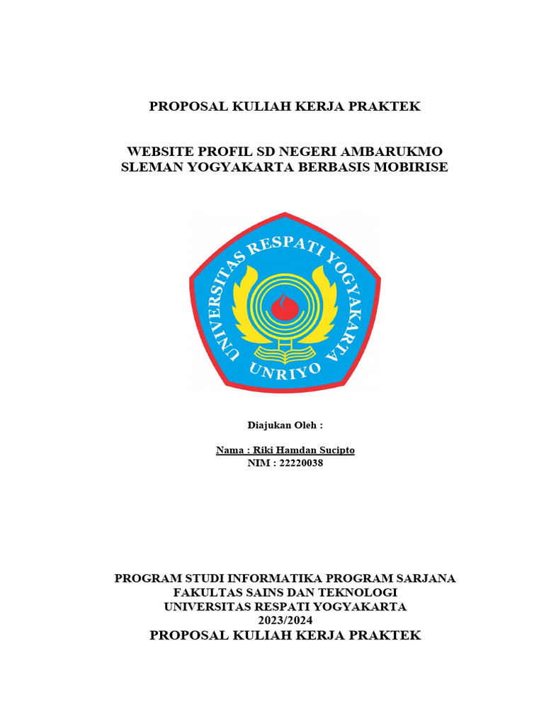 PROPOSAL KULIAH KERJA PRAKTEK-Riki Hamdan Sucipto-22220038 | PDF | Komputer