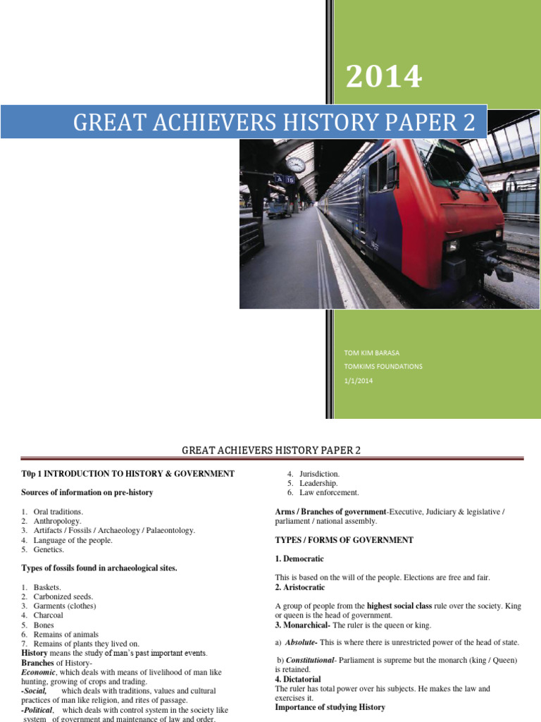 311.2 KCSE History Paper 2 Notes | PDF | Paleolithic | Stone Age