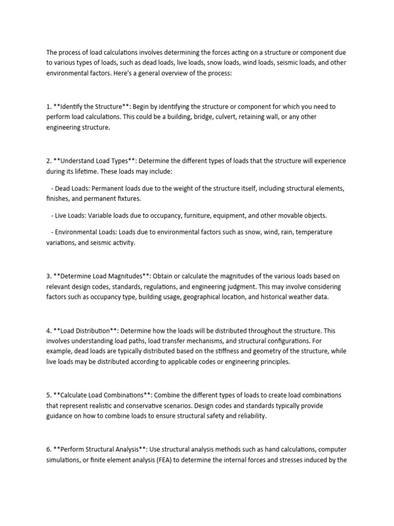 Load Calculations | Download Free PDF | Structural Load | Structural ...