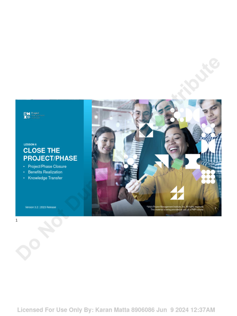 Project Closure and Benefits Realization | PDF | Project Management | Risk