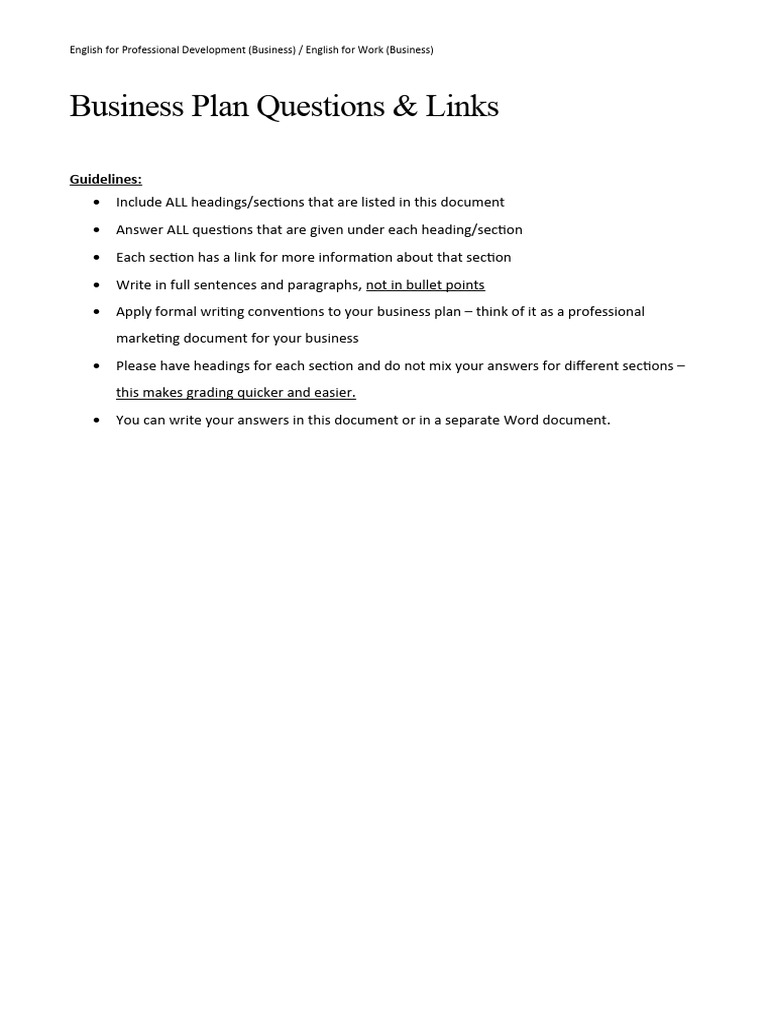 Sample Business Plan Assignment | PDF | Business | Target Audience