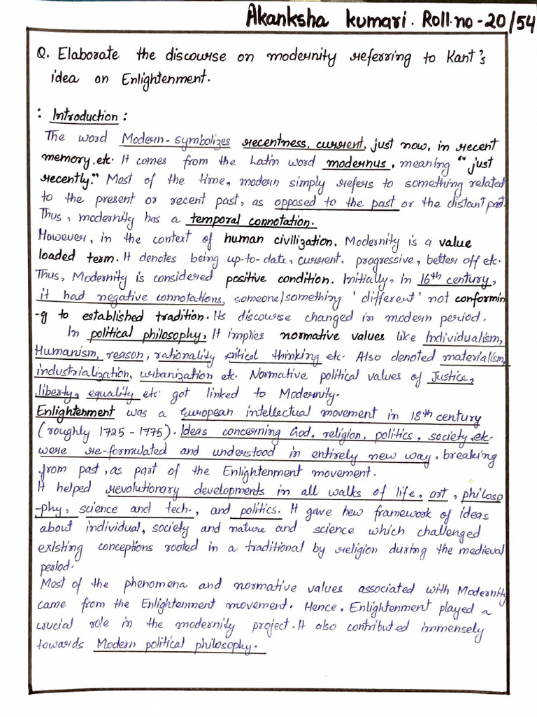 MPP Enlightenment Assignment. Roll - No.54 | PDF