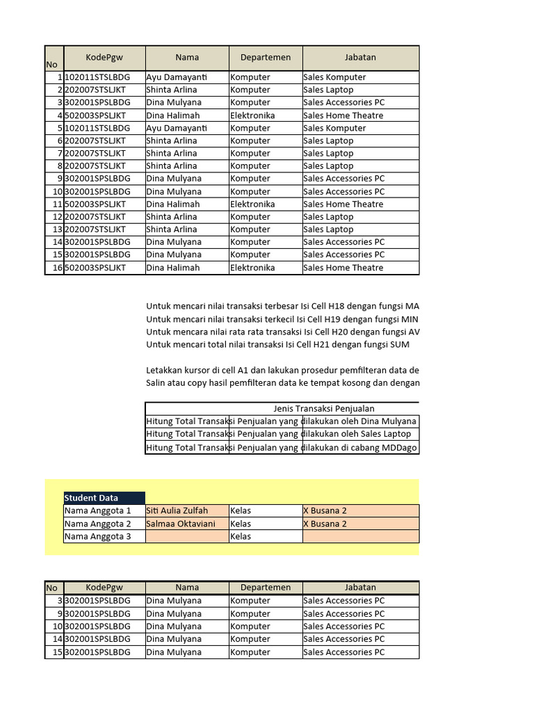 File Excel Xtjkt2 Raditya Eka Wardhana Dan Bagas Andika Pratama | PDF