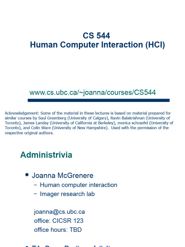 544 Introduction | PDF | Human–Computer Interaction | User Interface
