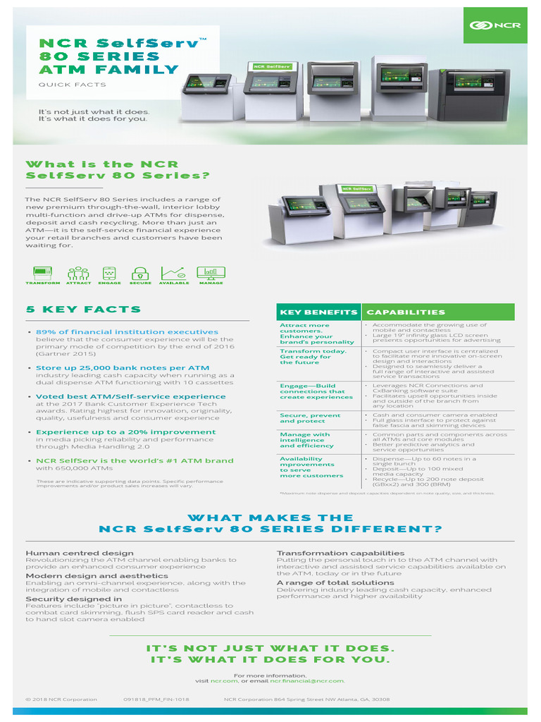 SelfServ80 Pocket Guide | PDF | Automated Teller Machine | Computing