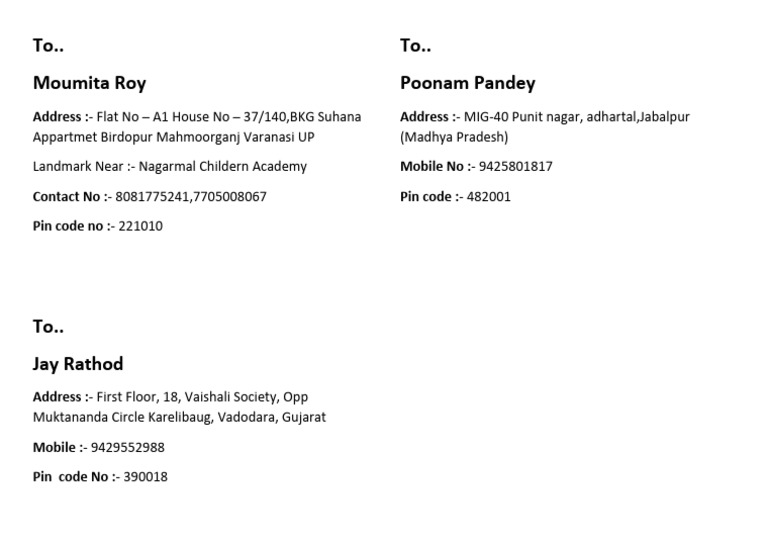 Jay Rathod Address | PDF