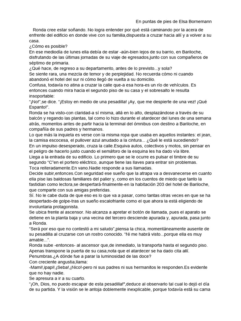 En puntas de pies de Elsa Bornemann | PDF