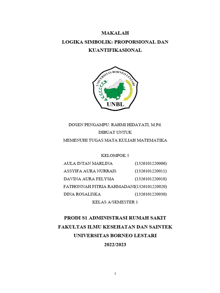 Matematika Kel.5 Logika Simbolik | PDF