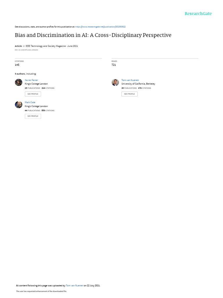 IEEE Survey Short Bias and Discrimination in AI Copy Camera Ready Tech ...
