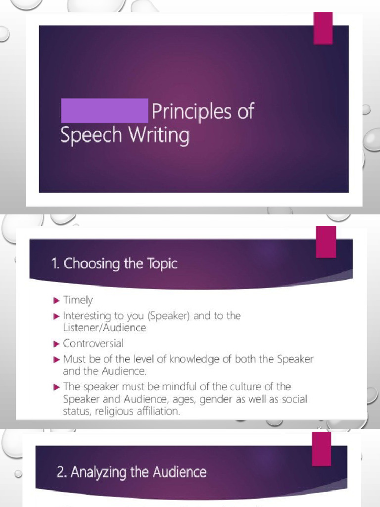 3 Principles of Speech Writing 7 Mya 2024 | PDF