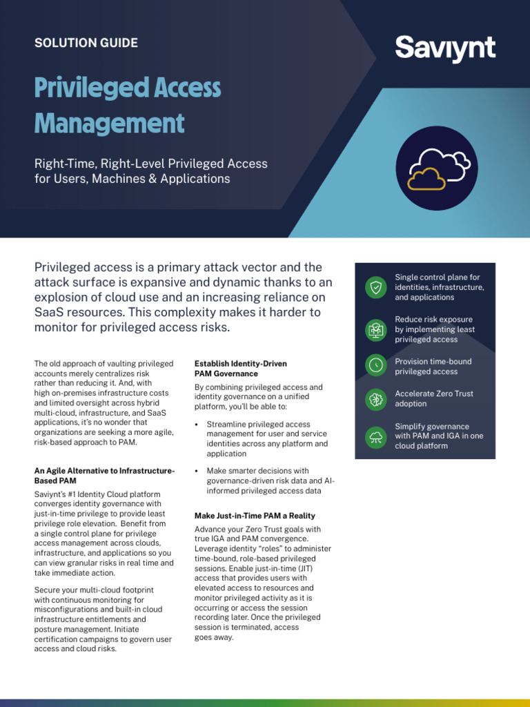 Solution Brief - Cloud Privileged Access Management | PDF | Cloud Computing | Computer Science