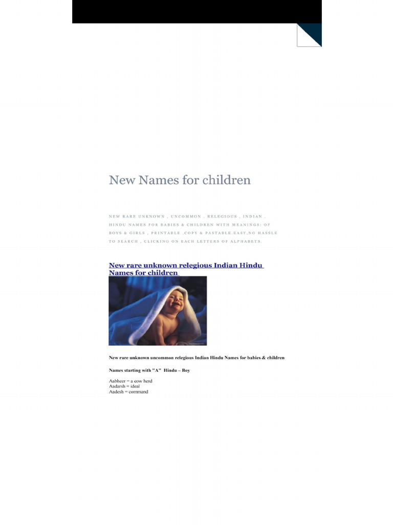 New Baby Names | PDF