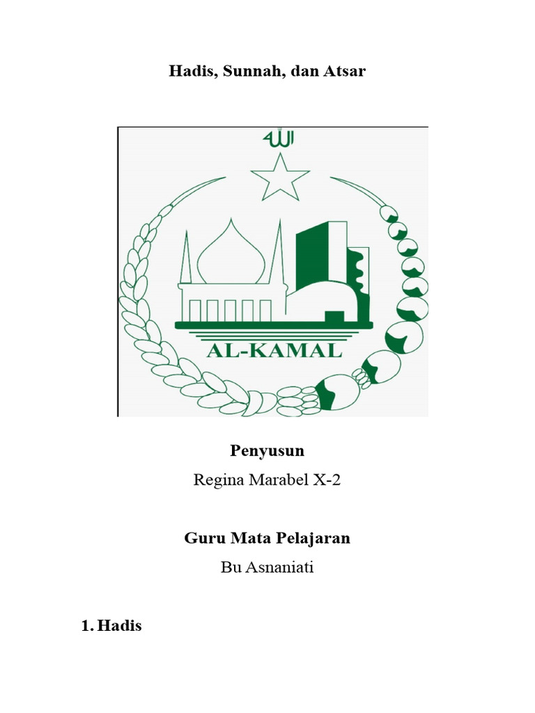 Pengertian Hadis, Sunnah, dan Atsar | PDF | Agama & Spiritualitas