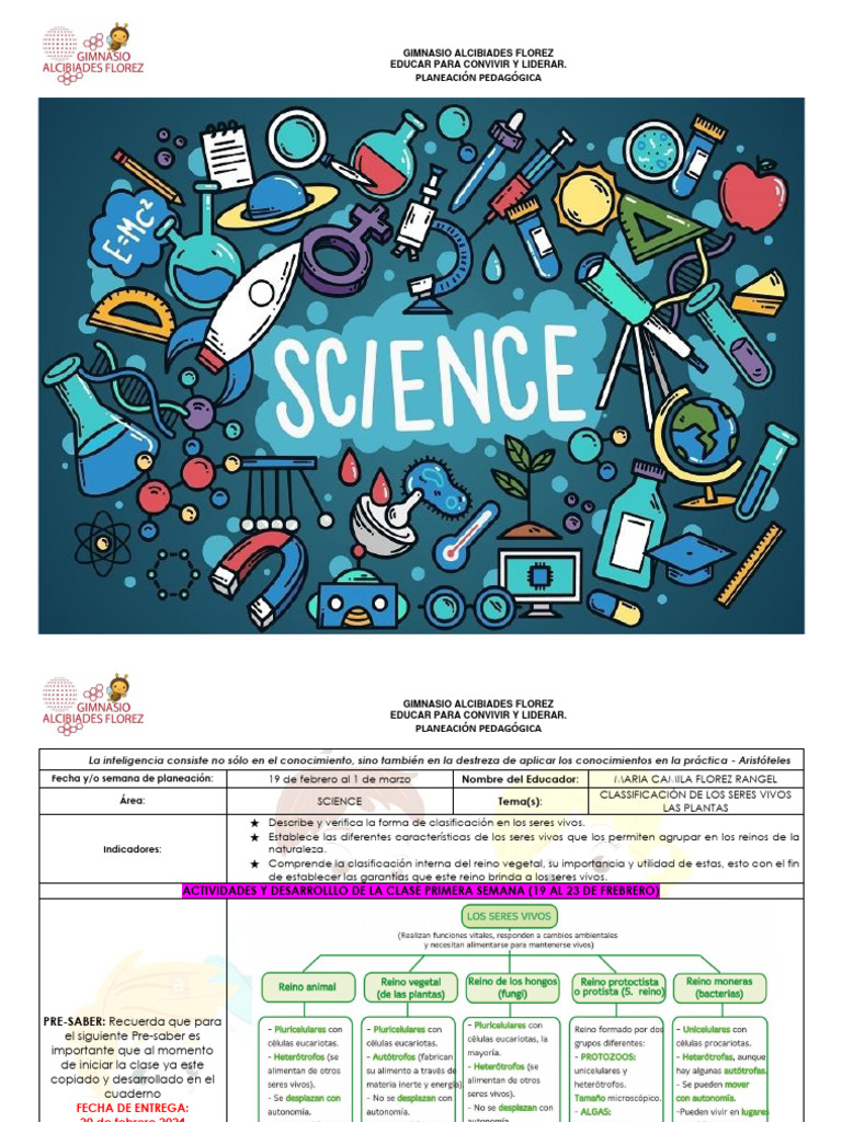 Planeación Pedagógica #2 SCIENCE 3° | PDF