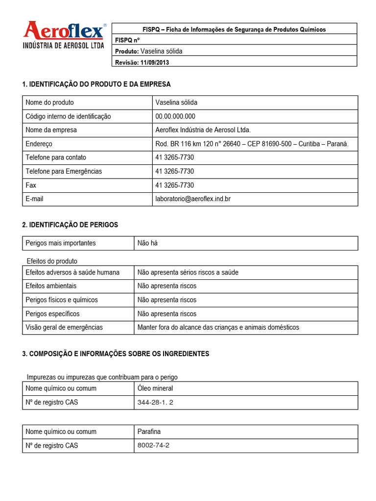 Vaselina Mundial Prime Aeroflex | PDF | Embalagem e rotulagem | Desperdício