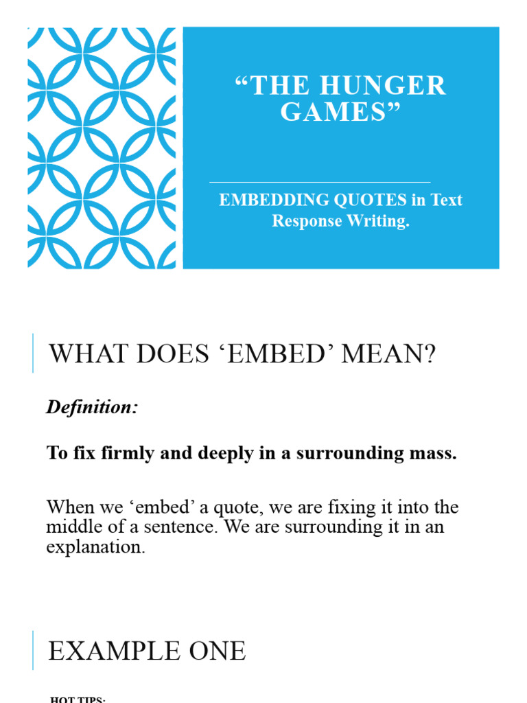Presentation Embedding Quotes THG | PDF | Ellipsis | Language Mechanics