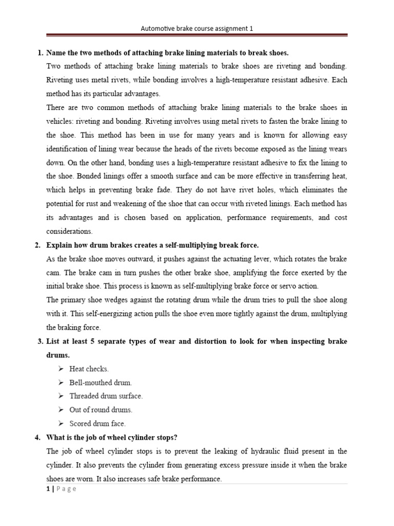 Assignment Andu | PDF | Brake | Vehicles