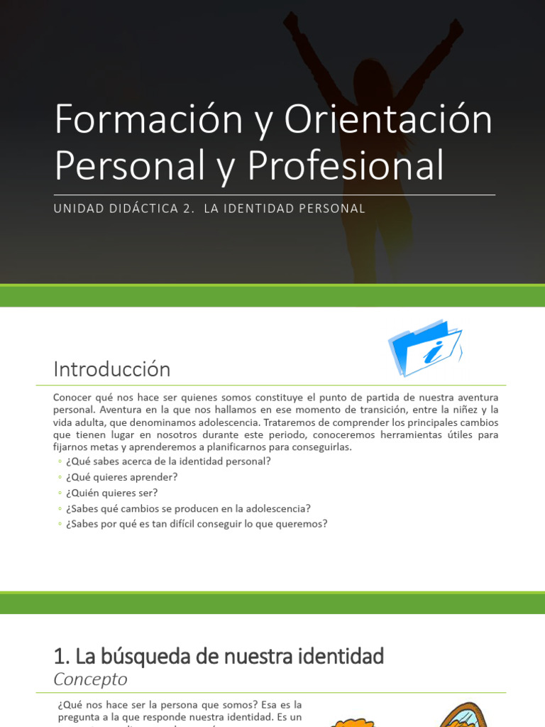 UD2. La Identidad Personal | PDF | Pensamiento | Aprendizaje