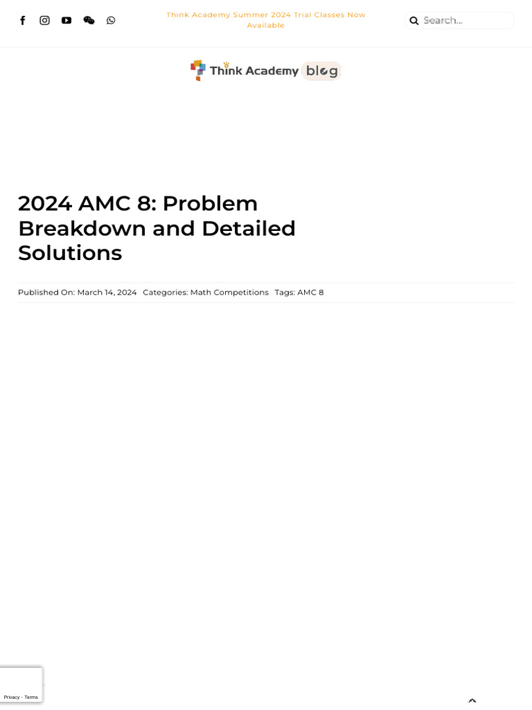 2024 AMC 8 Problem Solutions Breakdown | PDF | Mathematics | Statistics