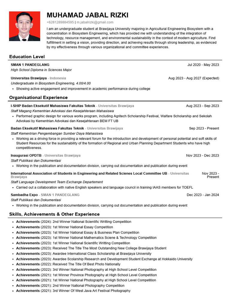 Muhamad Jabal Rizki-Resume | PDF | Science