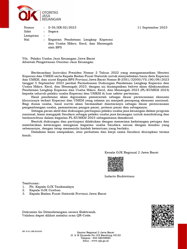 S-58.KR.02.2023_110923_Kegiatan Pendataan Lengkap Koperasi Dan Usaha Mikro, Kecil, Dan Menengah ...