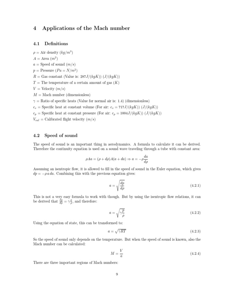 Aerodynamics Formula Part (5) | PDF | Mach Number | Aerodynamics