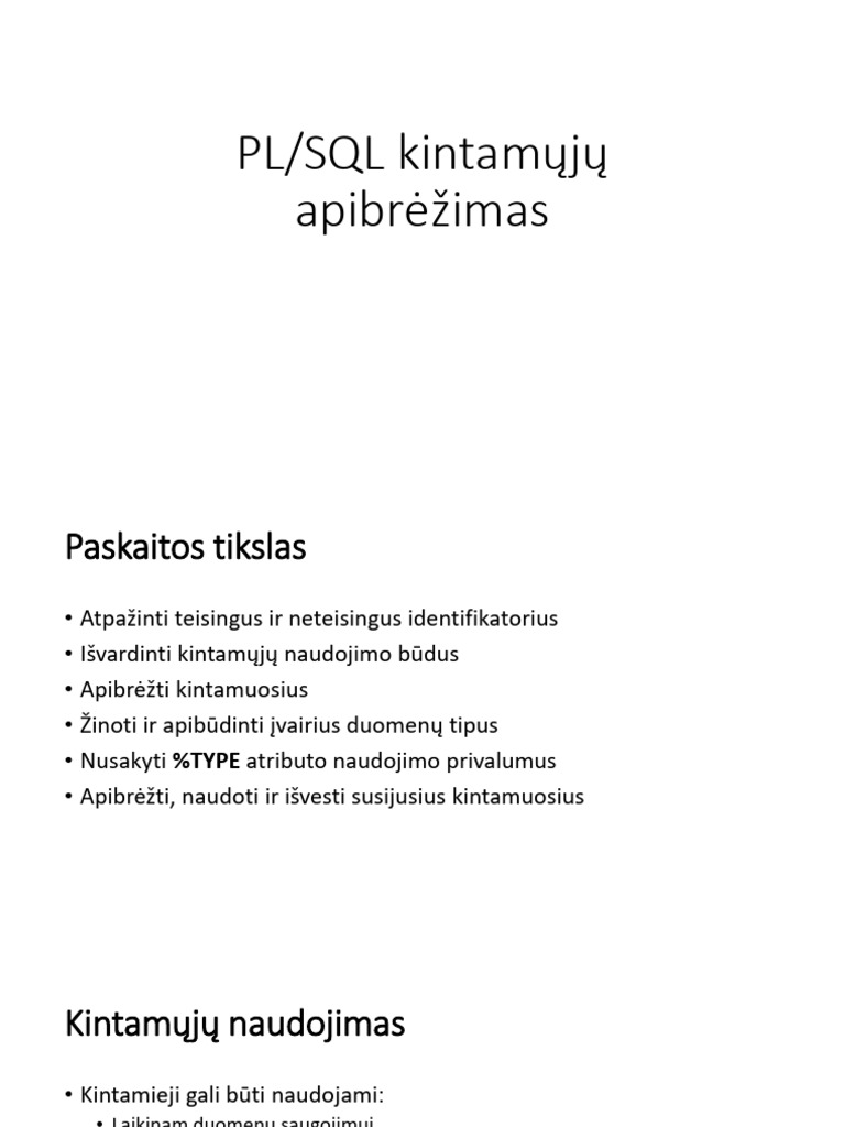 02 PL SQL Kintamieji | PDF