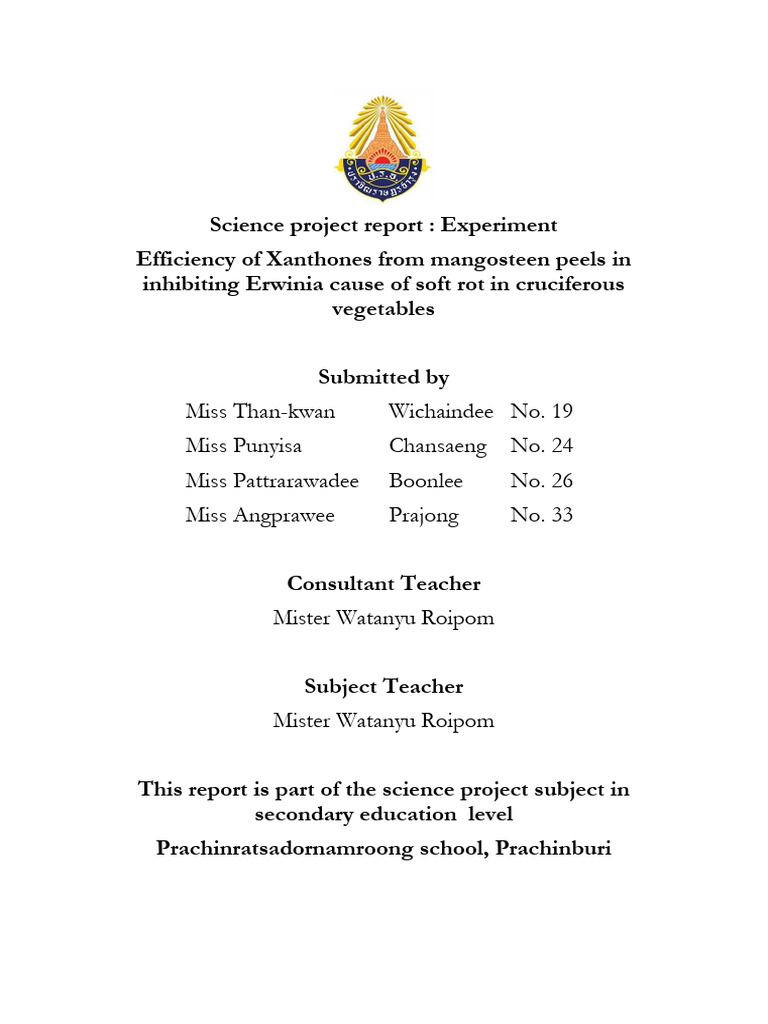 Science Project Report 30.05 | PDF | Colony Forming Unit | Ethanol