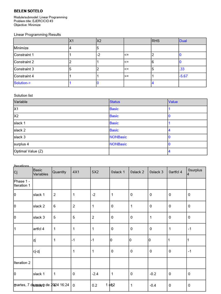 EJERCICIO 3 | PDF | Linear Programming | Mathematical Logic