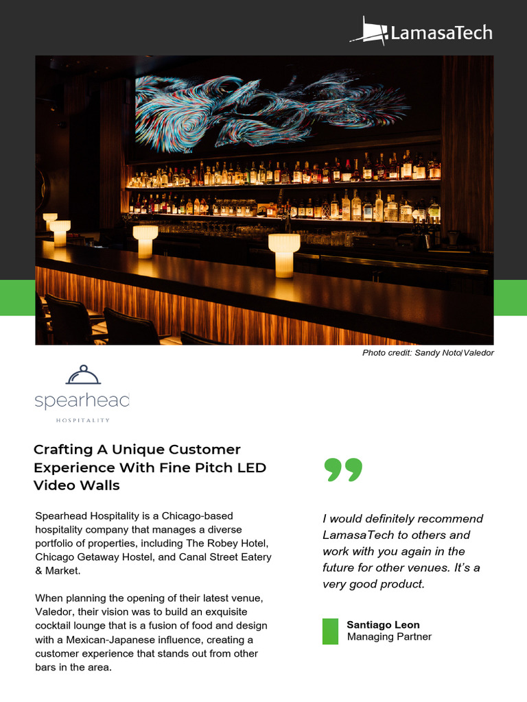 Case Study - Spearhead Hospitality, Valedor | PDF | Video | Digital Technology