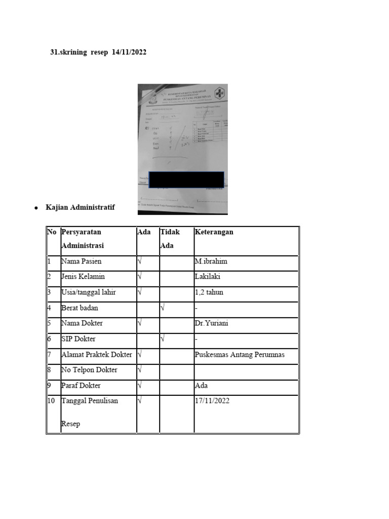 Skrining 5 Jenis Resep | PDF