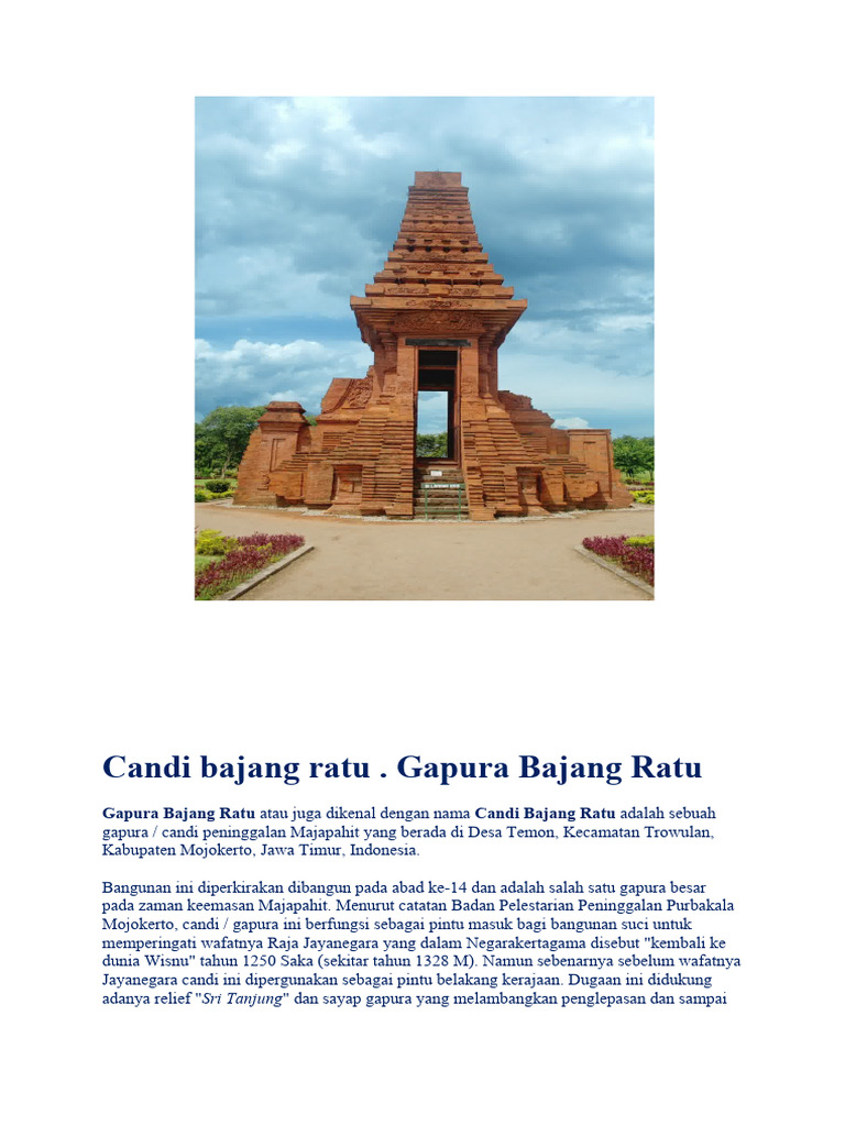 Candi Bajang Ratu | PDF