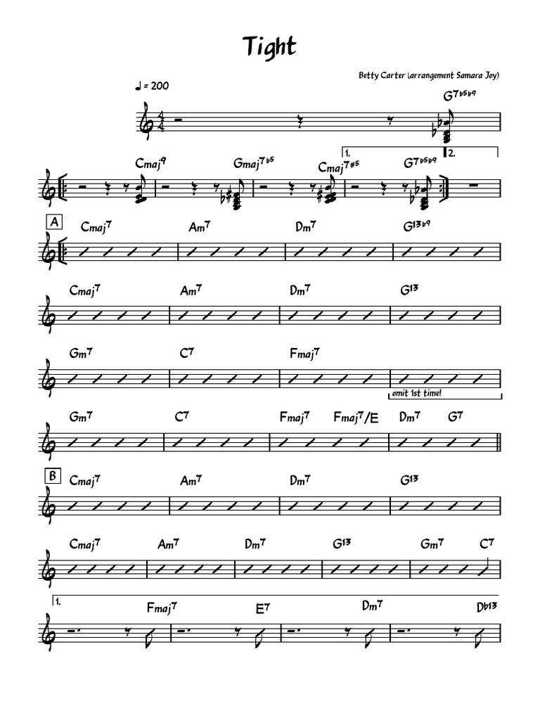 Tight - Betty Carter (Versie Samara Joy) | PDF