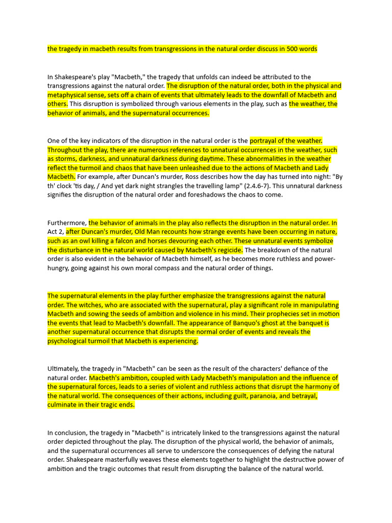 Macbeth Questions and Answers | PDF | Macbeth | Masculinity