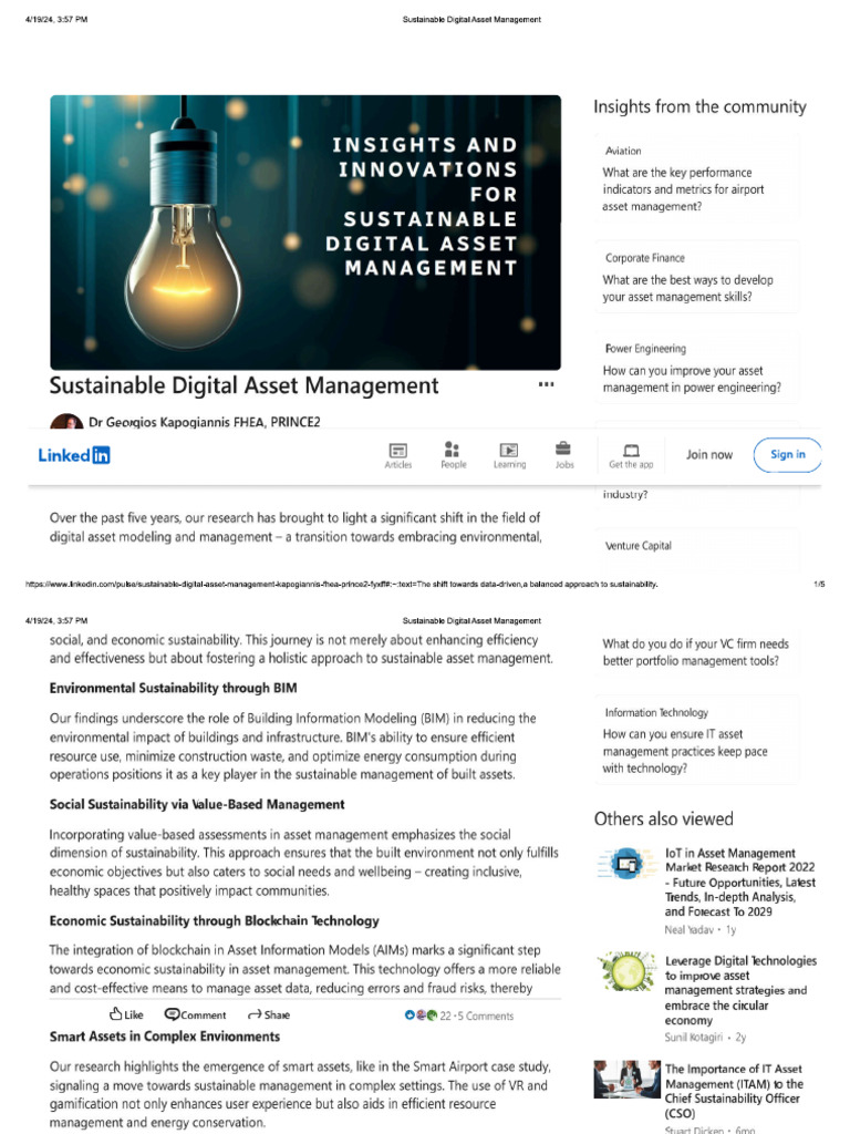 Sustainable Digital Asset Management | PDF