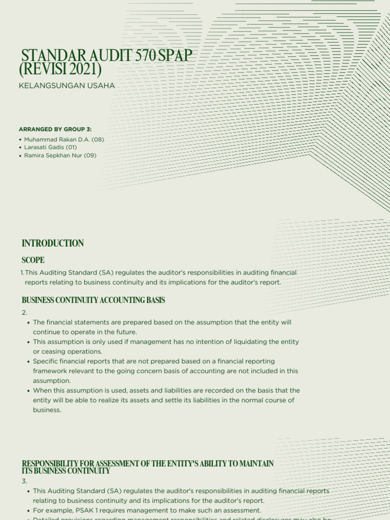 Audit Assignment Group 3 | PDF | Going Concern | Audit