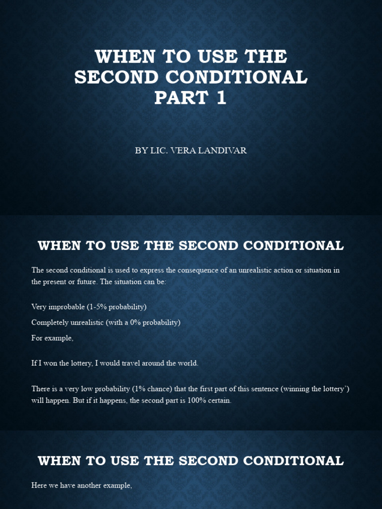 Understanding the Second Conditional | PDF | Verb | English Language