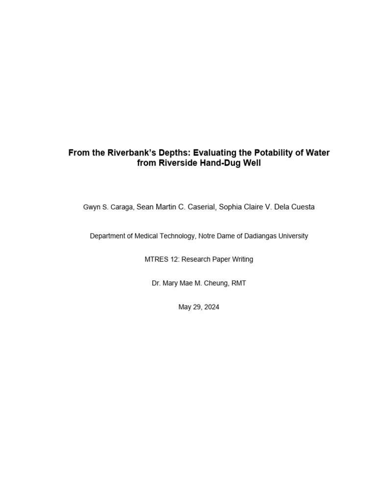 From The Riverbank Final Final Compressed Pdf Drinking Water Water Quality