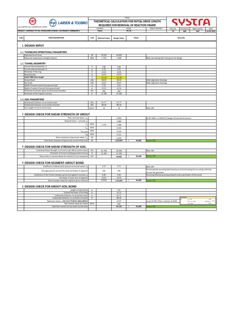TBM Reaction Frame Removal R0 | PDF | Physical Sciences | Mechanics