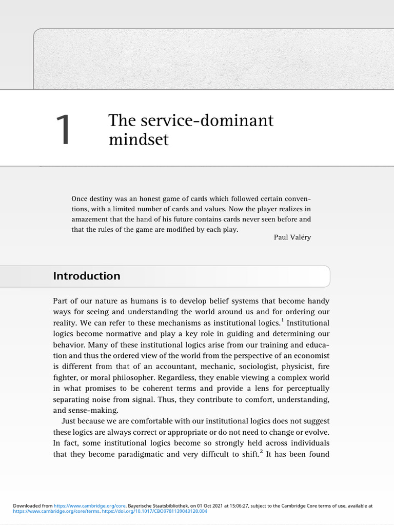 08.1 PP 3 30 The Service-Dominant Mindset | PDF | Economies