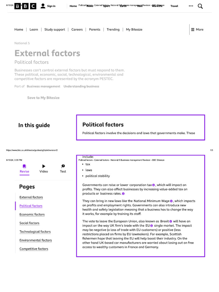 Political Factors - External Factors - .. | PDF