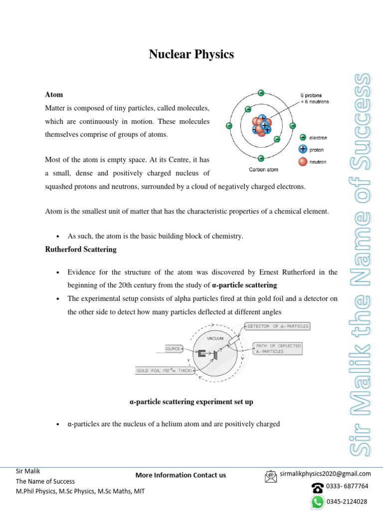 Atom and Radioactivity | Download Free PDF | Atomic Nucleus ...